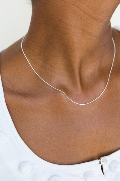ARO Rat Tail Chain Necklace - Silver | shoparo