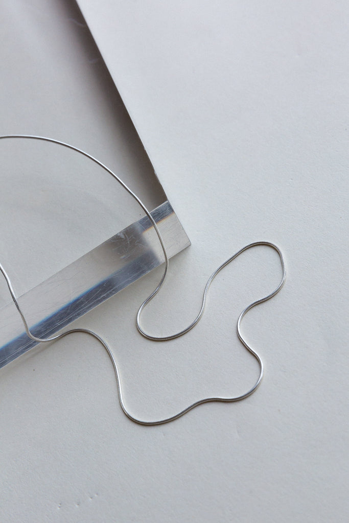 ARO Rat Tail Chain Necklace - Silver | shoparo